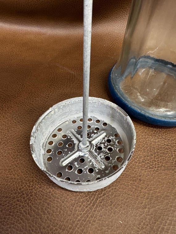 Antique Glass Barber Shop Canister Men’s Shaving Barb… - Gem