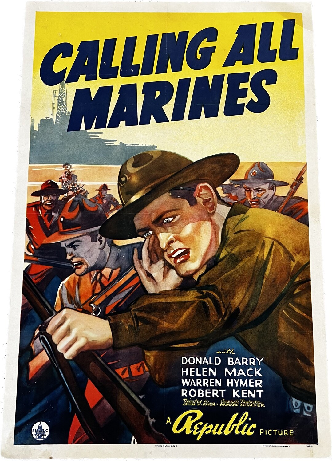 Vintage Movie Poster Calling All Marines 1939 Linen Backed - Etsy