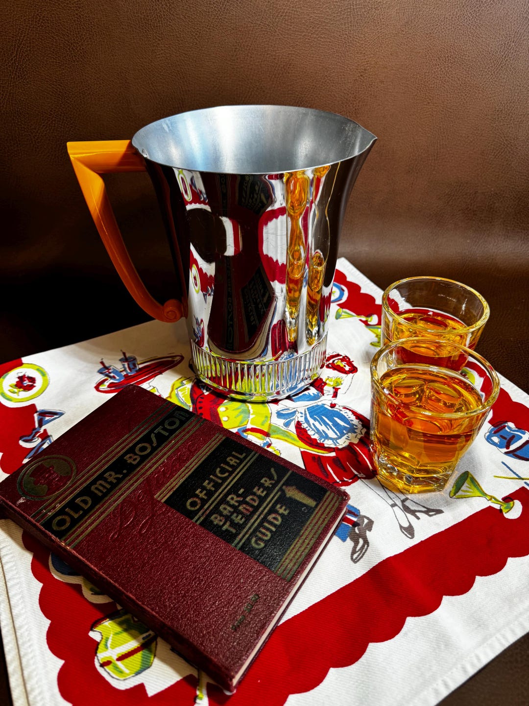 Vintage Chrome Cocktail Water Pitcher With Butterscotch Bakelite Handle ...