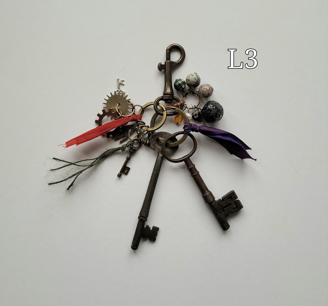 L3 Large Steampunk, Dark Academia, Gothic Swivel Clip Bunch of Keys ...