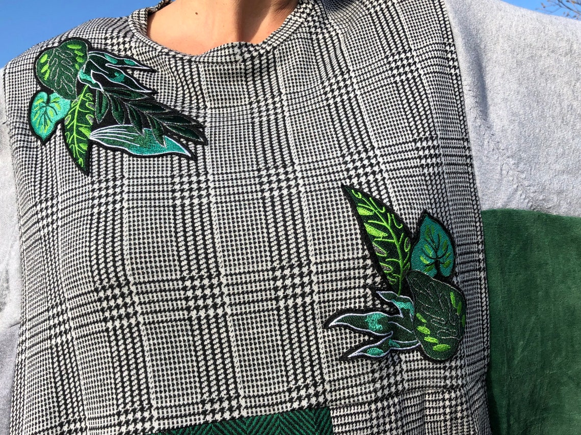 Nature Green Plus Size Pepita Pattern Dress With Pockets Grey - Etsy