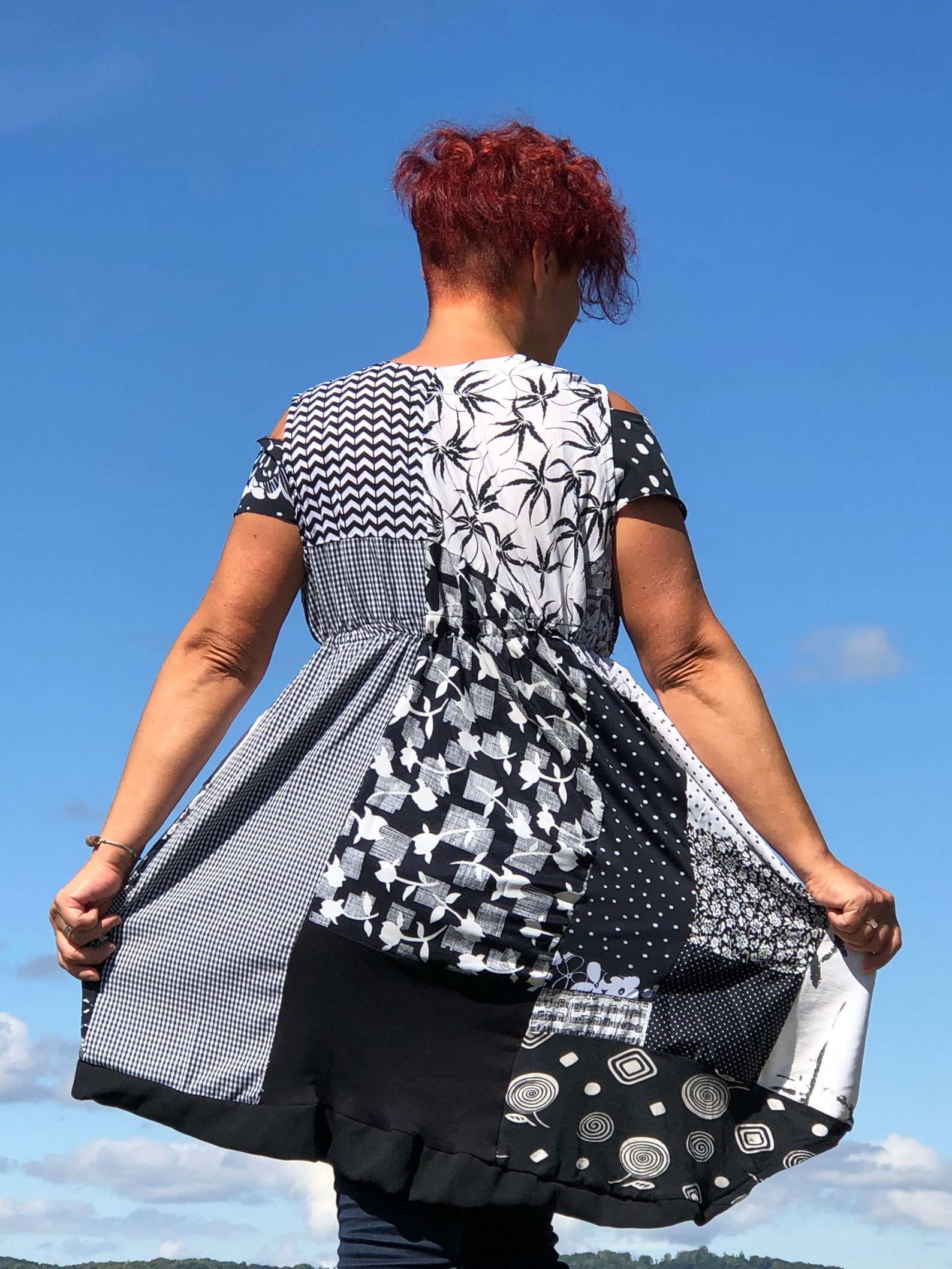 Bohemian Patchwork Summer Dress Cotton Boho Recycled Short | Etsy