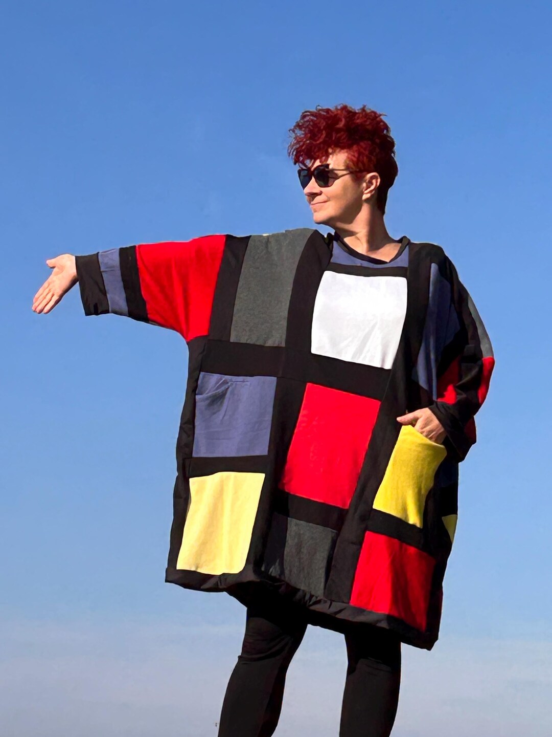 Mondrian Patchwork Tunic Dress: Handmade Upcycled Lagenlook With ...