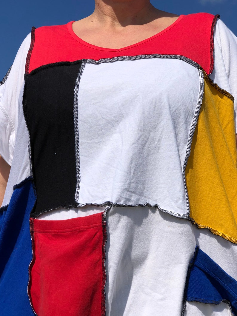 Mondrian Patchwork One Size Tunic Top Dress Unique Handmade - Etsy