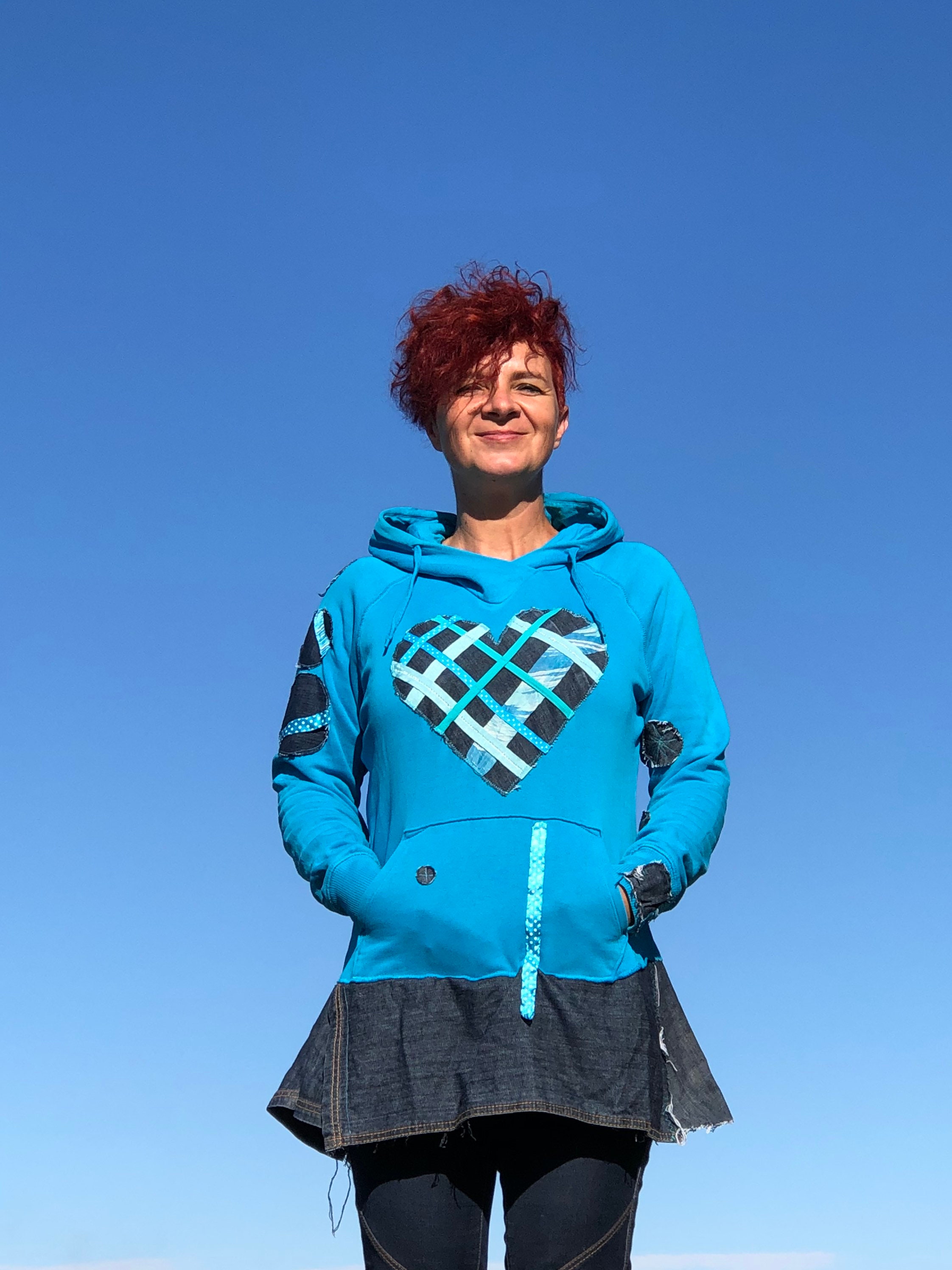 Love Turquoise M 2 XL Shabby Chic Sweatshirt Boho Hoodie Bohemian ...