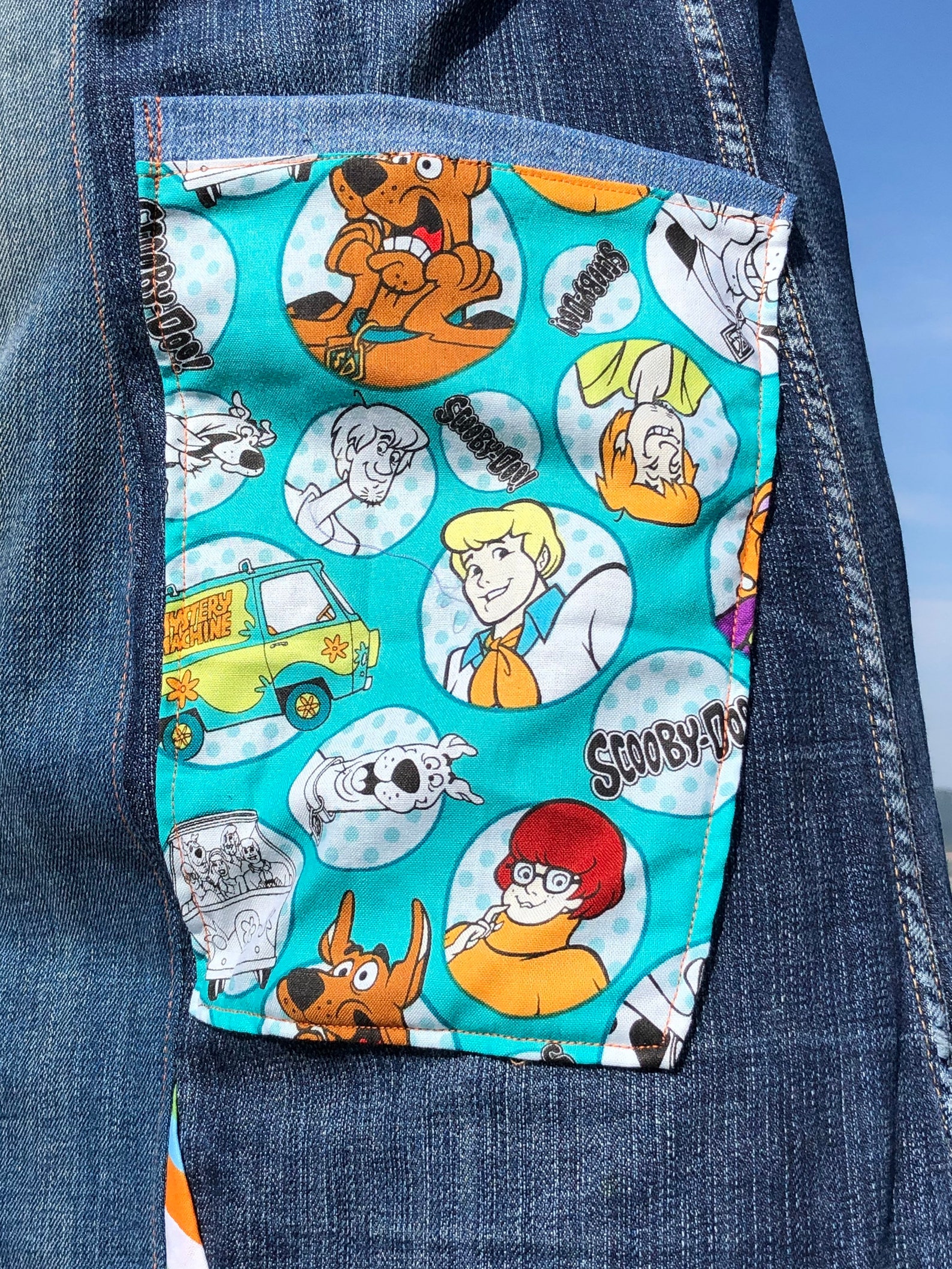 Mickey & Scooby : Carton Comic Print Dress Hippy Denim - Etsy