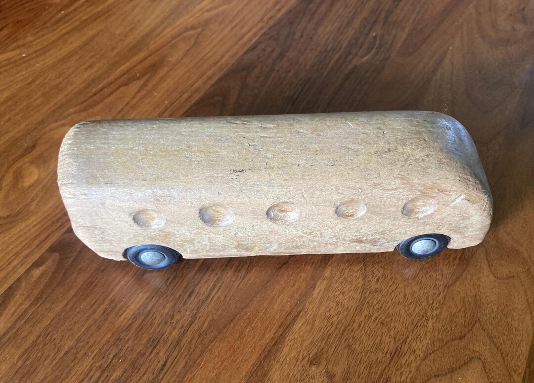 Vintage Wood Bus Toy 50's 60's - Etsy