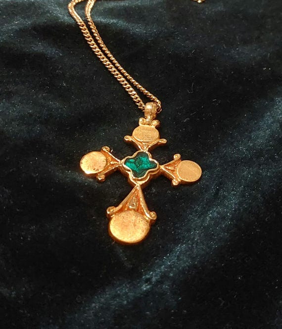 Byzantine Cross with green enamel - 6th Century - Mus… - Gem