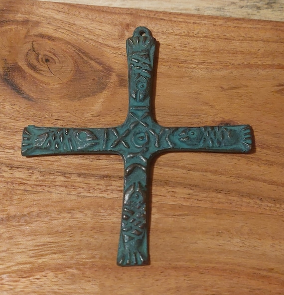 Roman Early Christian Era bronze replica cross - Roma… - Gem