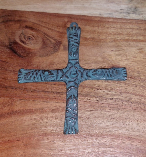 Roman Early Christian Era bronze replica cross - Roma… - Gem