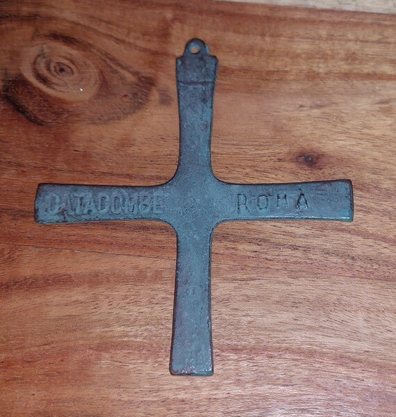 Roman Early Christian Era bronze replica cross - Roma… - Gem