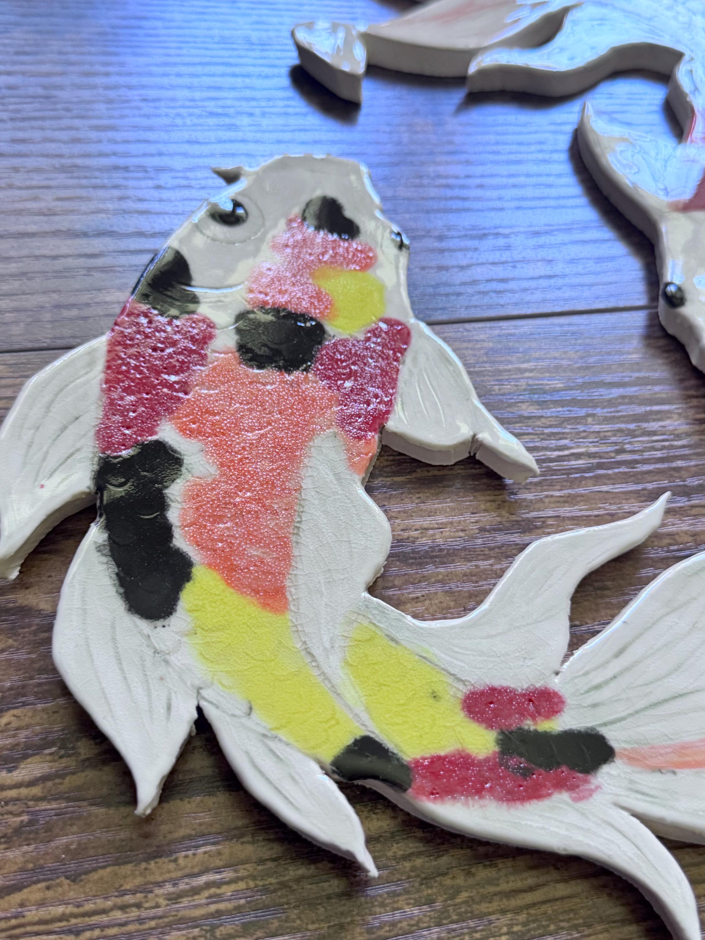Handmade Ceramic Koi Fish Tile: Pool Mosaic, Bathroom Mosaic, Wet and ...