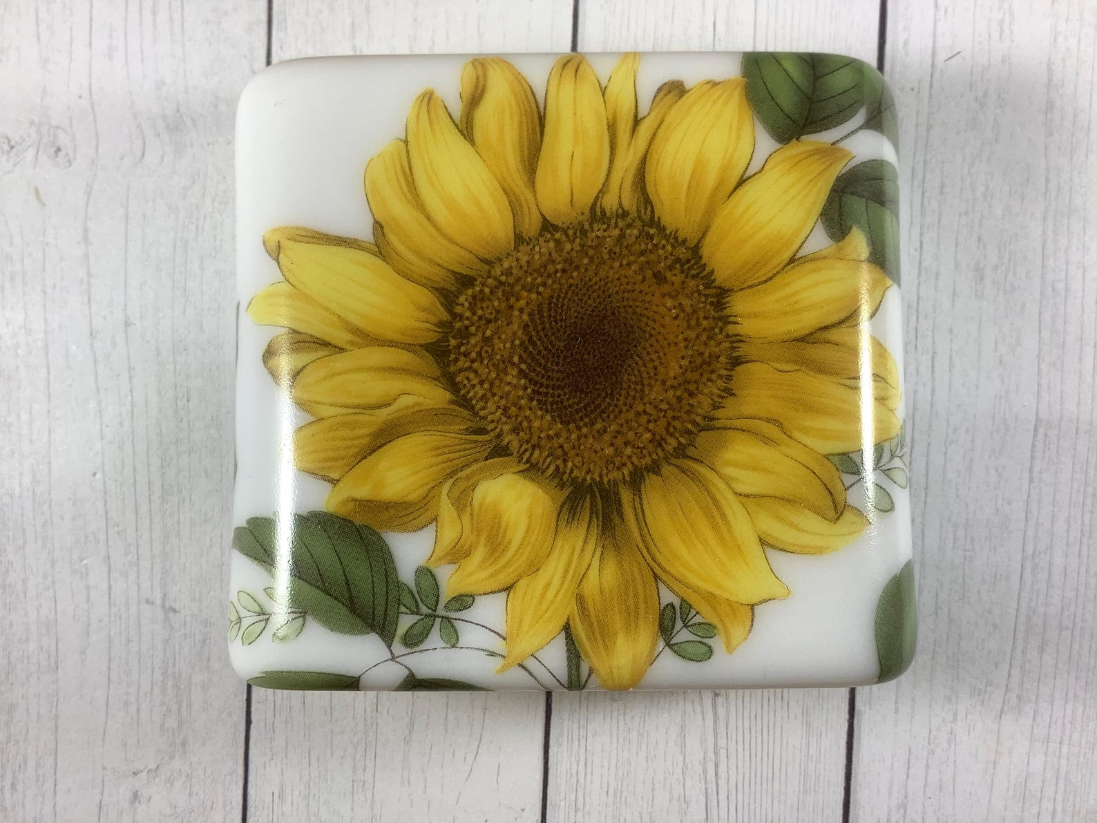Sunflower Flowers Fused Glass Plug in Wild Flower Night Light With ...