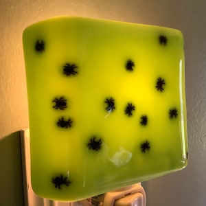 Spider Millefiori Fused Glass Plug in Night Light With Draped Rounded ...