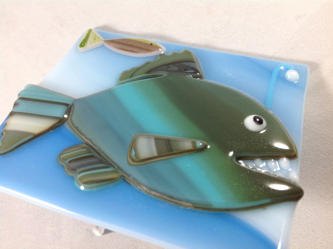 1 Anglerfish Under the Sea Crazy Fish Unique Fish Fused Glass - Etsy