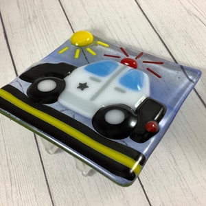 1 Police Car Fused Glass Plug in Night Light - Etsy