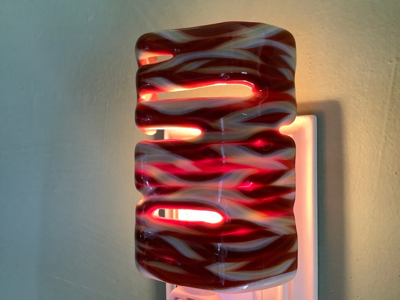 Rust Color Fused Glass Plug in Night Light With Draped Sides | Etsy