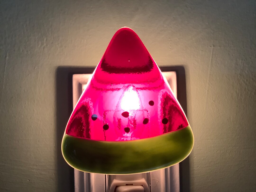 1 Watermelon Fused Glass Plug in Fun Summertime Night Light - Etsy