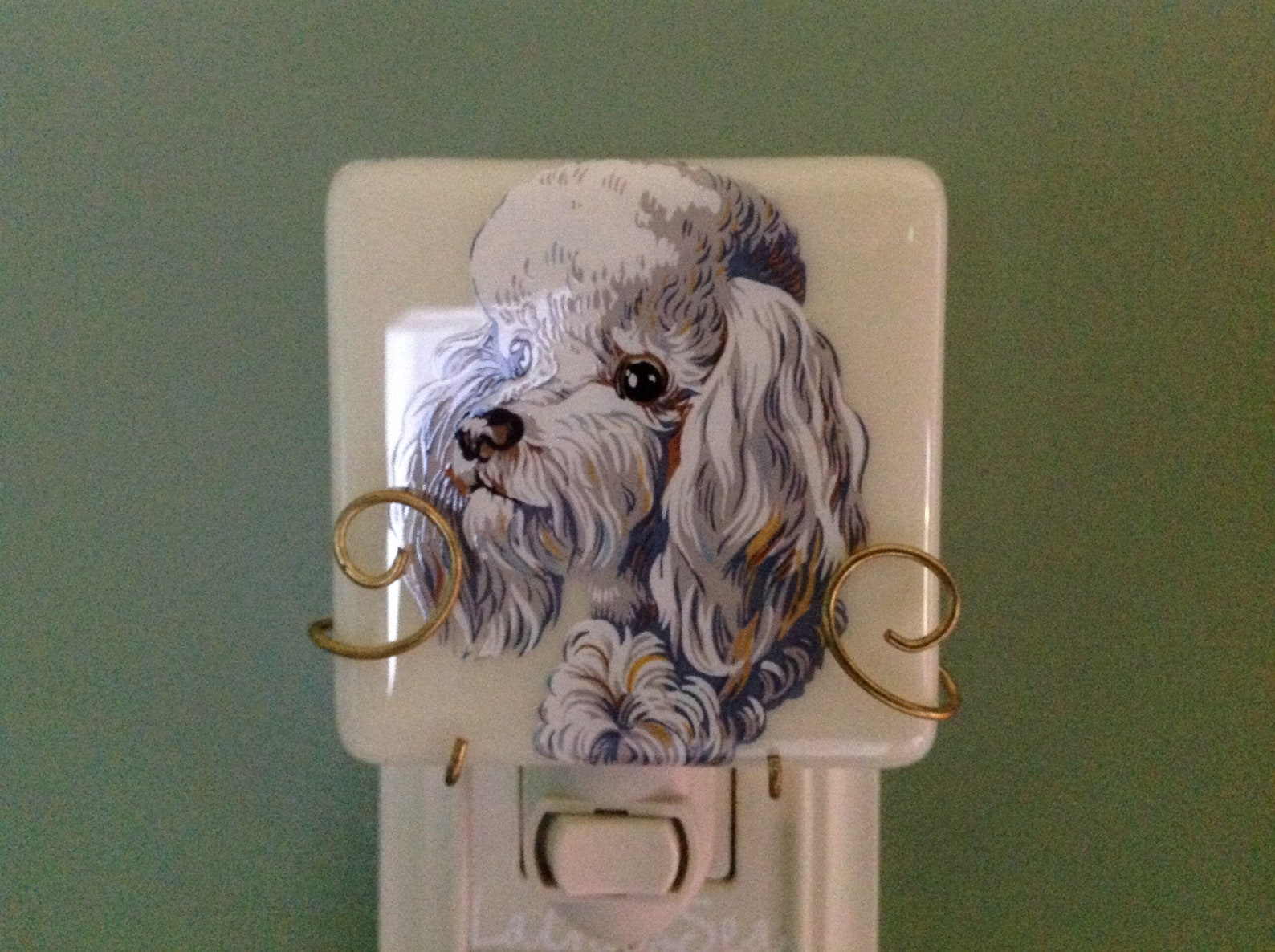 White Poodle Fused Glass Dog Night Light or Changeable Shade | Etsy