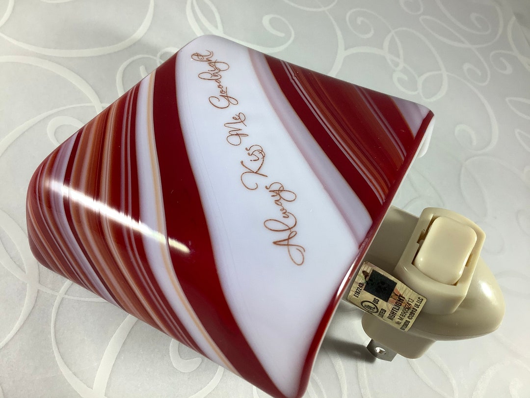 Always Kiss Me Goodnight Fused Glass Plug in Night Light With Draped ...
