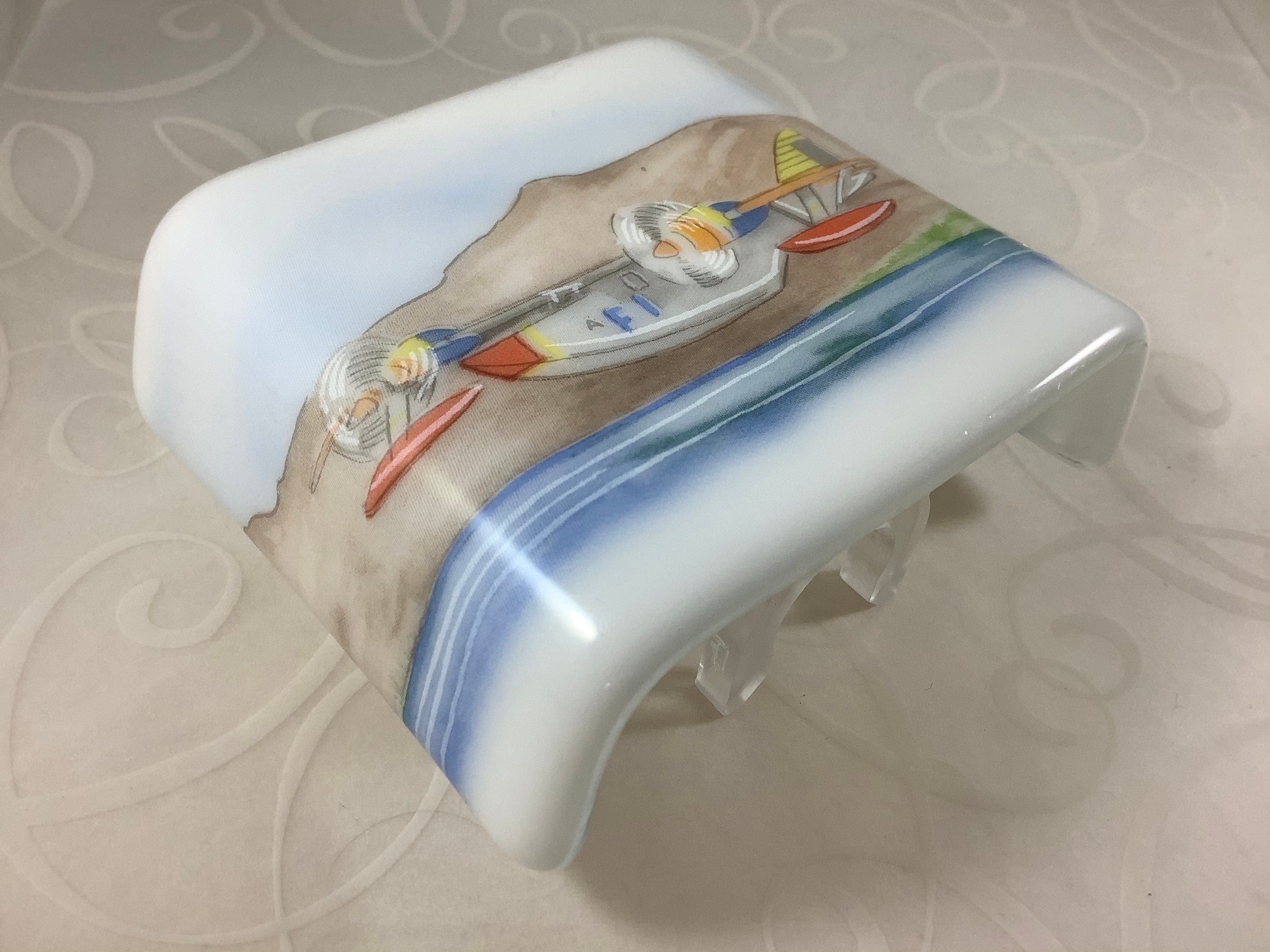 Plane Fused Glass Plug in Travel Night Light With Draped Sides | Etsy