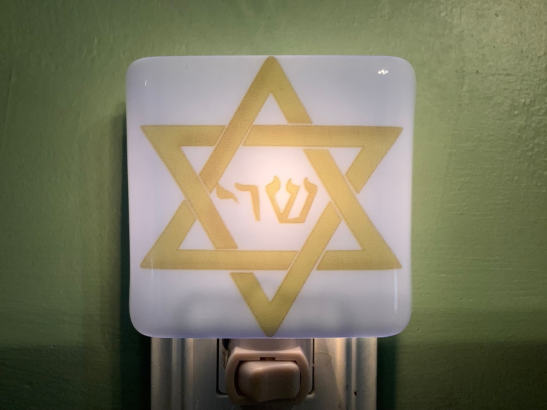 Star of David Fused Glass Plug in Jewish Night Light Outlet Sconce - Etsy