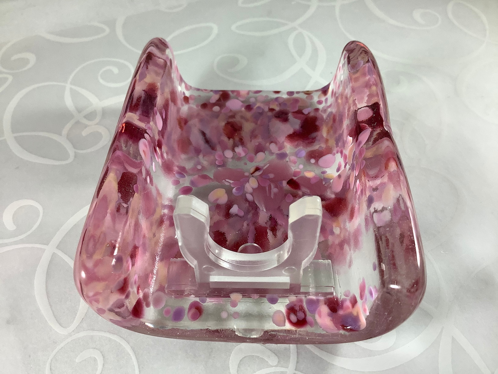 Fused Glass Pink Frit Plug in Frit Night Light With Draped - Etsy
