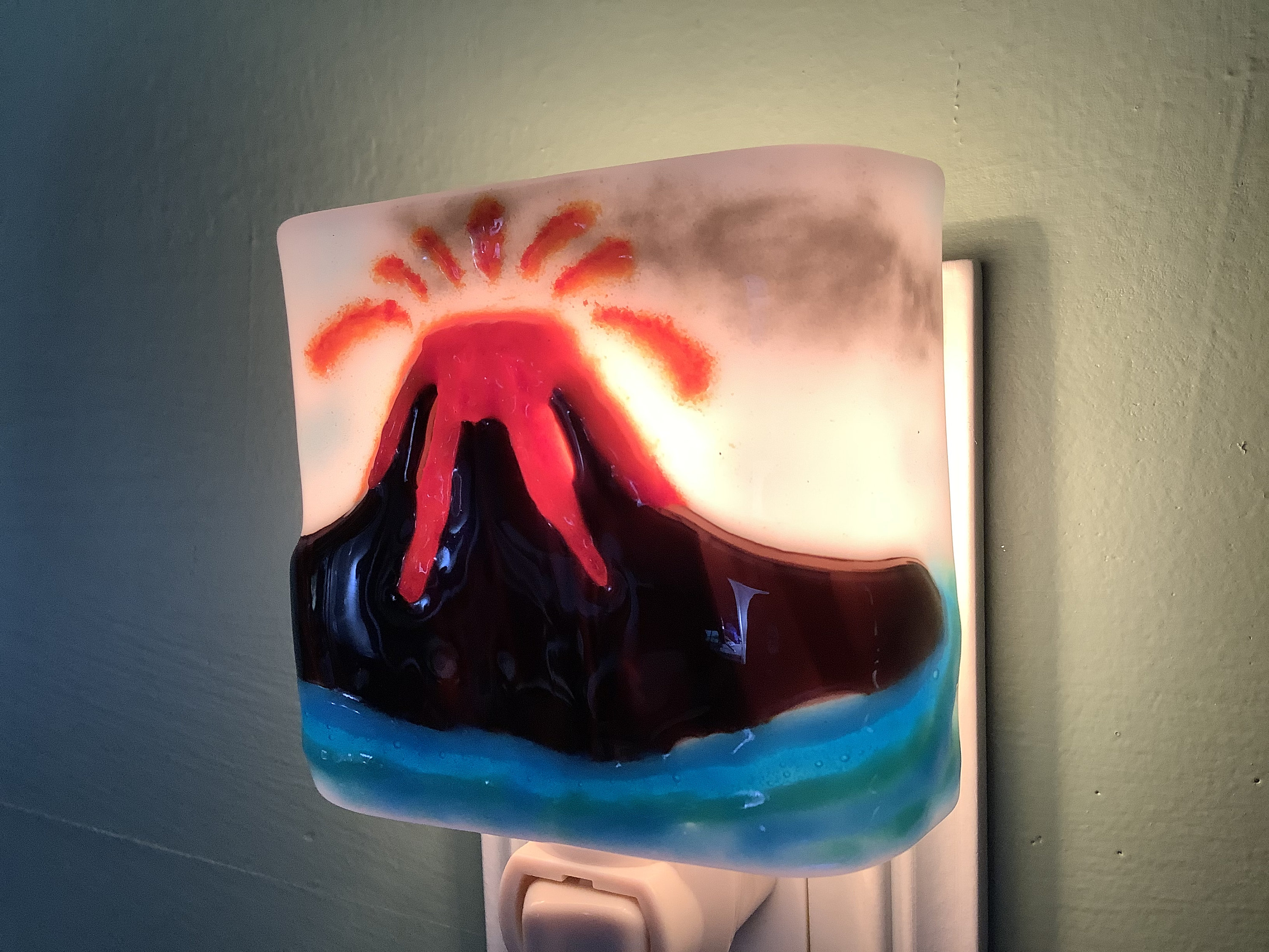 1 Volcano Rupture Fused Glass Volcano Outlet Sconce - Etsy