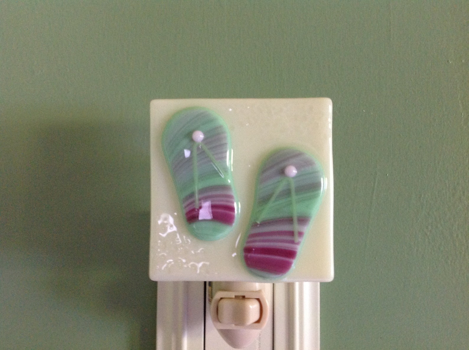 Flip Flop Fused Glass Plug In Summer Night Light | Etsy
