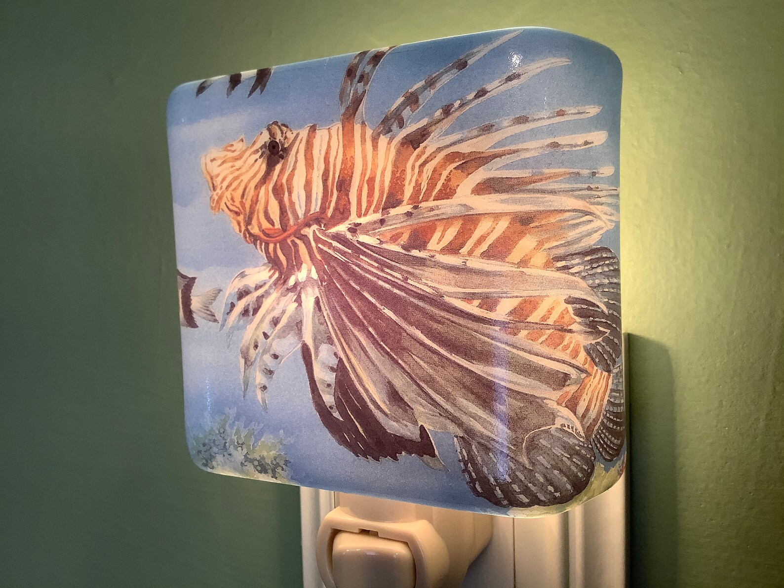 Lionfish Fused Glass Plug in Under the Sea Night Light With | Etsy