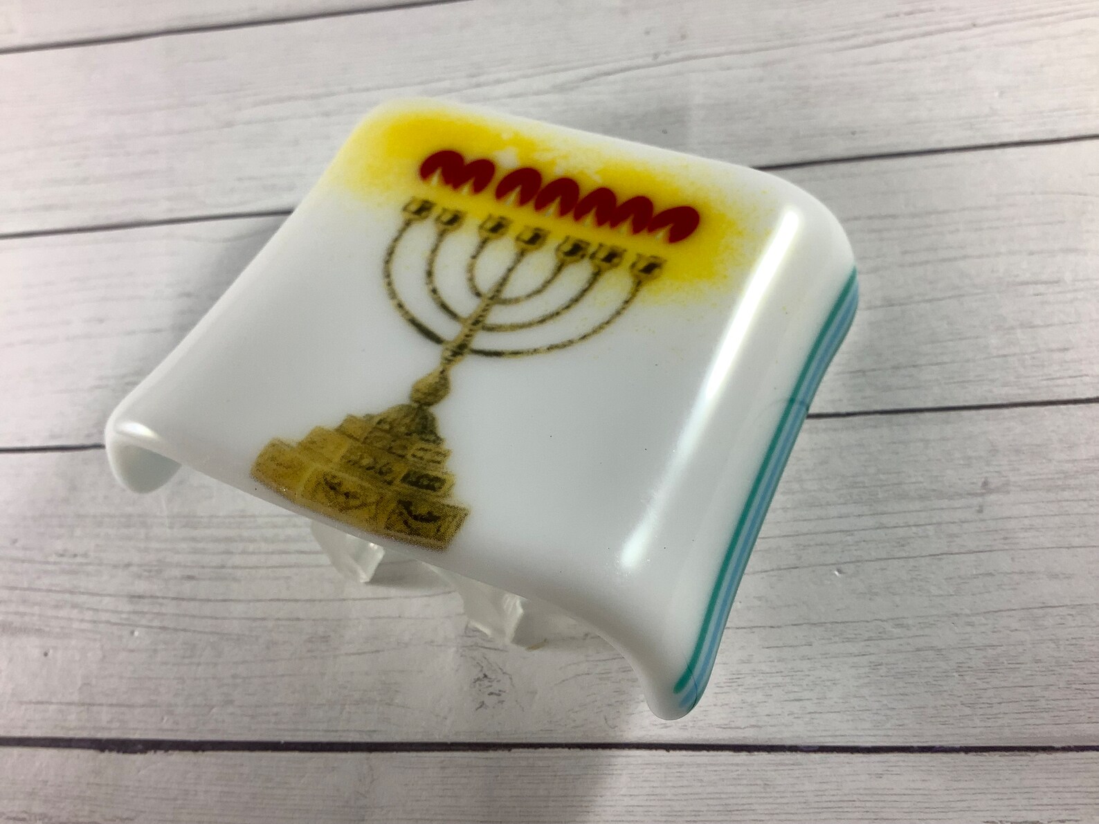 Menorah Fused Glass Plug in Jewish Night Light Outlet Sconce - Etsy