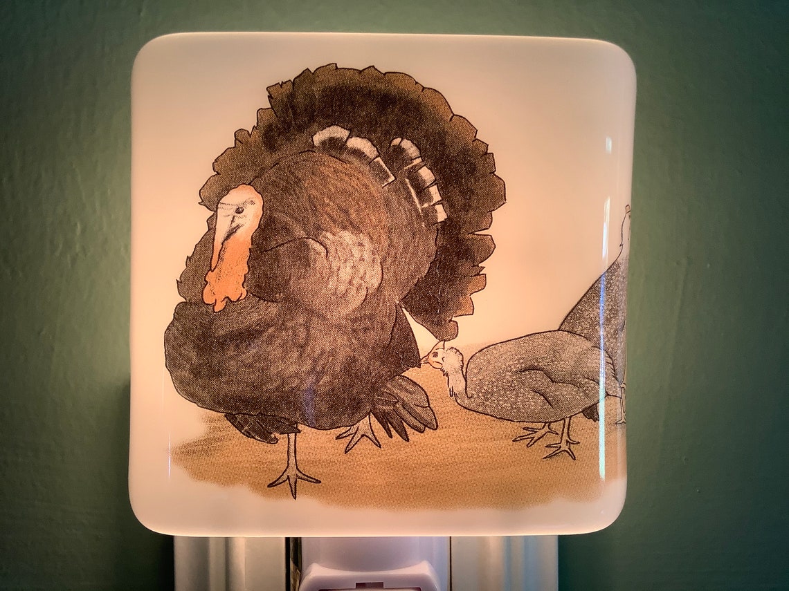 Turkey Fused Glass Plug In Thanksgiving Night Light with | Etsy