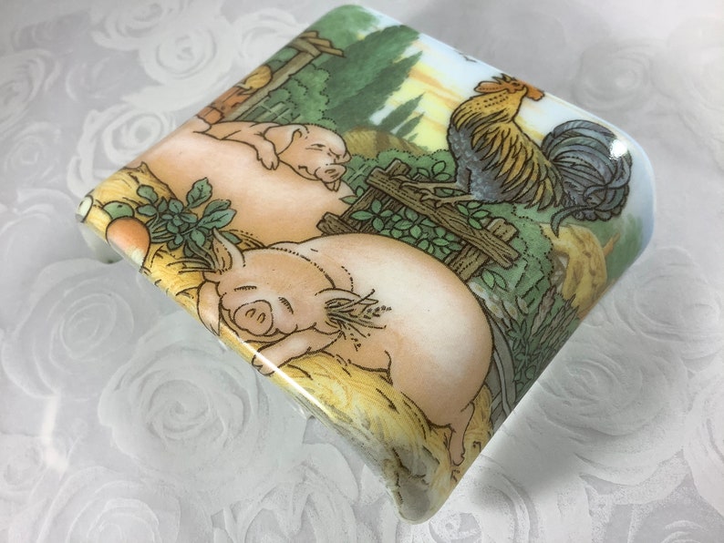 Pigs Fused Glass Plug in Farm Animal Night Light With Draped - Etsy