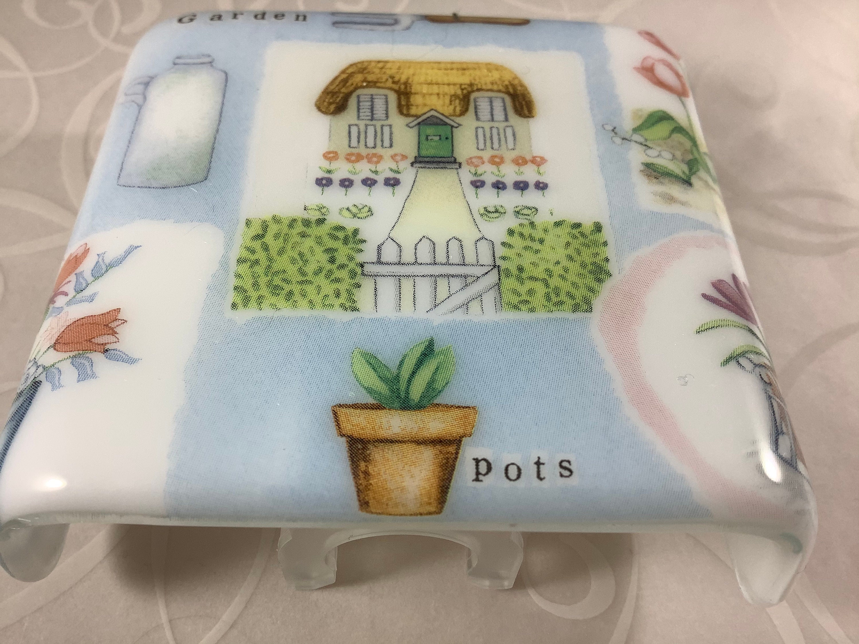 Garden Floral Fused Glass Plug in Flower Night Light With | Etsy