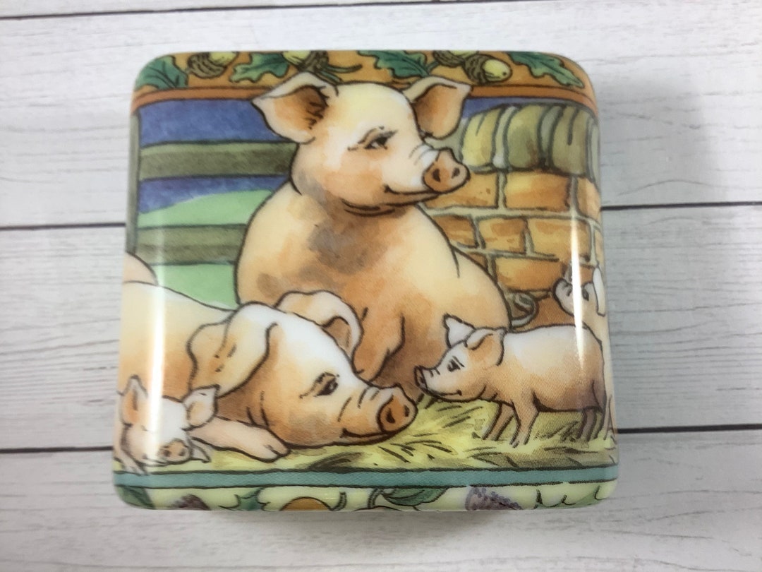 Pigs Fused Glass Plug in Farm Animal Night Light With Draped Curved ...