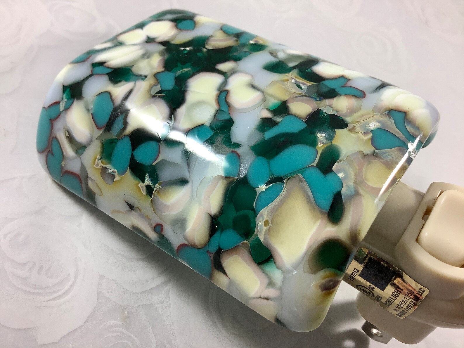 Reactive Frit Fused Glass Glass Plug in Night Light - Etsy
