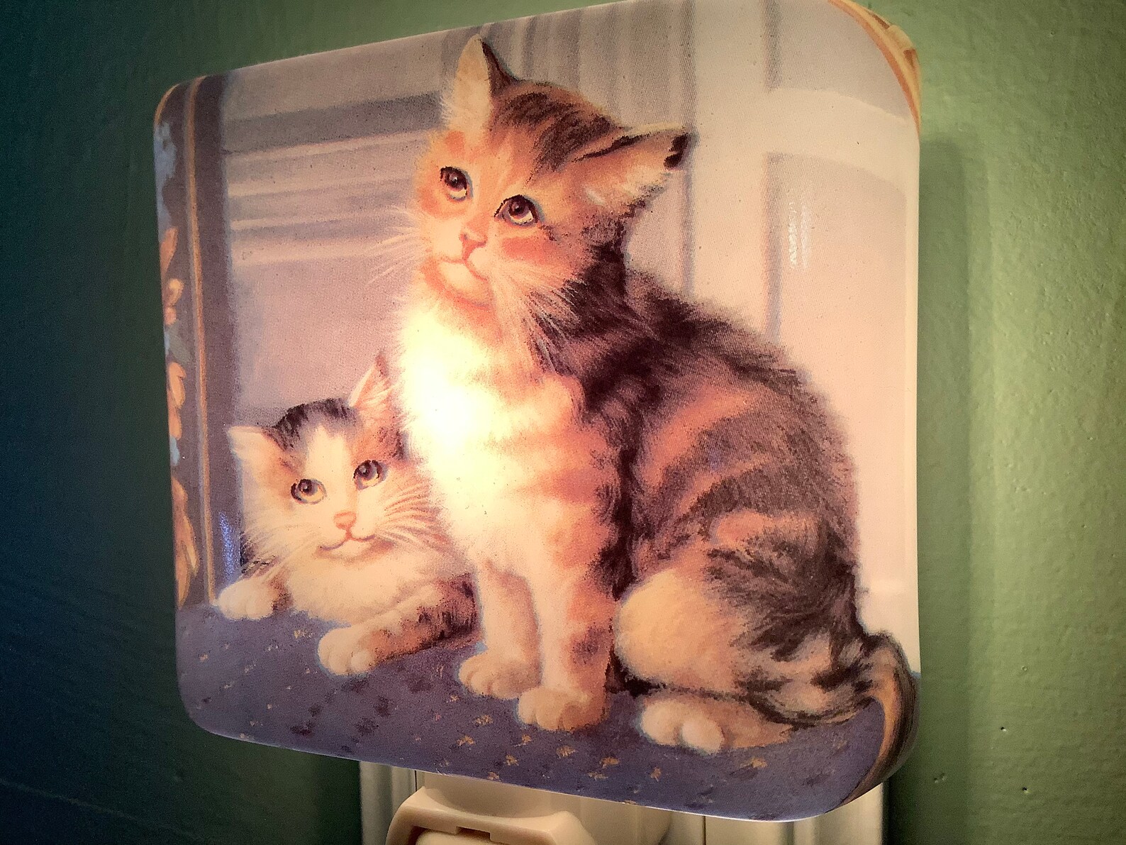 Playful Cats Fused Glass Plug in Night Light Outlet Sconce - Etsy