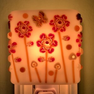 Murrini Brown Meadow Mayhem Glass Plug in Flowers Night Light With ...