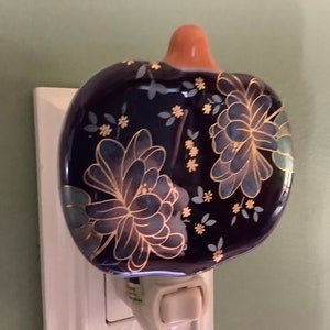 1 Harvest Time Fused Glass Fall Mystical Purple Pumpkin Night Light - Etsy