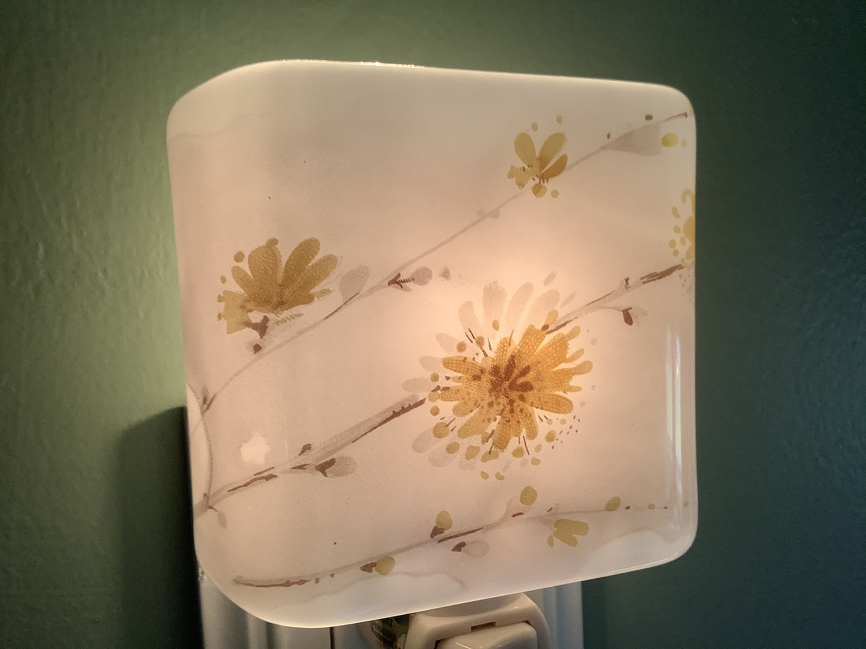 Wild Yellow Flowers Fused Glass Plug In Flower Night Light | Etsy