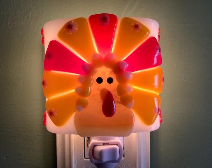 1 Thanksgiving Turkey Fused Glass Plug in Farmhouse Decor Night Light ...