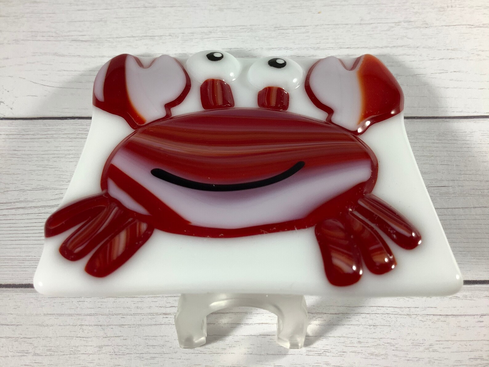 1 Red Happy Crab Fused Glass Wall Plug in Night Light - Etsy