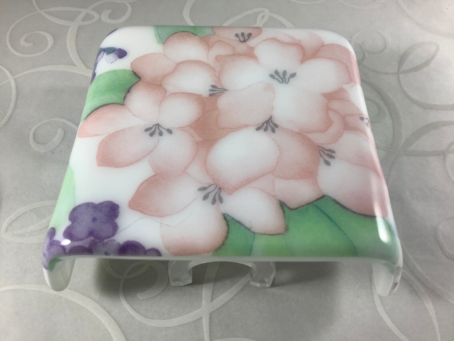 Hydrangea Fused Glass Plug In Flower Night Light with Draped | Etsy