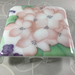 Hydrangea Fused Glass Plug In Flower Night Light with Draped | Etsy