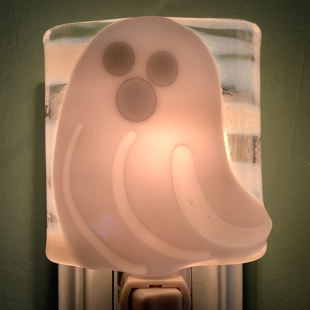 1 Halloween Fused Glass Ghost Plug in Night Light Mini Outlet - Etsy