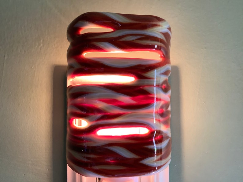 Rust Color Fused Glass Plug in Night Light With Draped Sides | Etsy