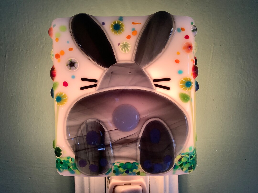1 Hopping Bunny Butt Fused Glass Black Rabbit Easter Bunny Peter Cotton ...