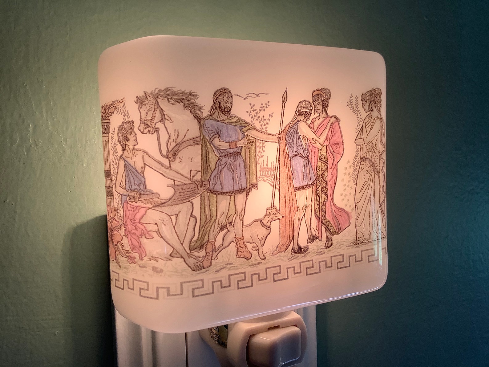 Greek Fused Glass Plug in Night Light With Draped Curved Edges | Etsy