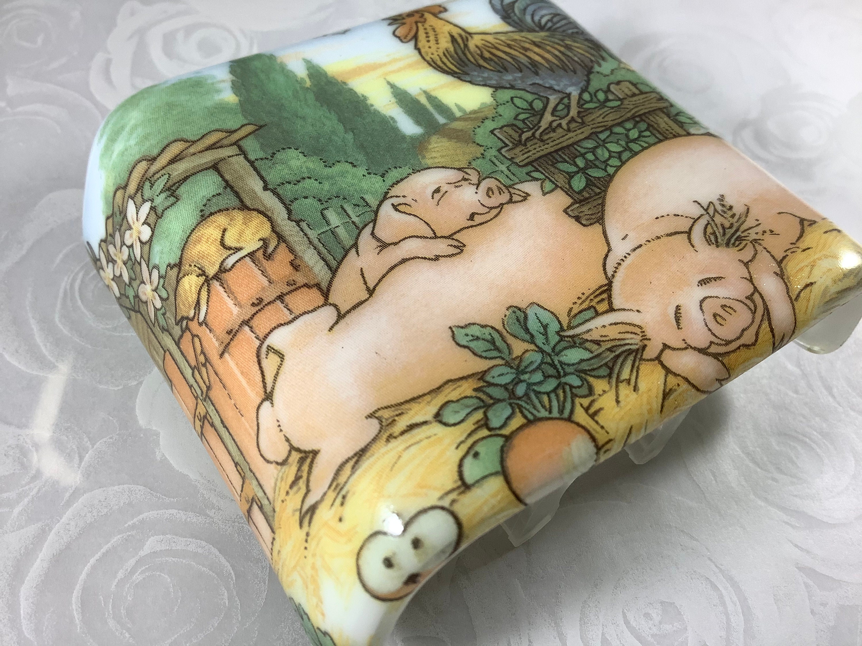 Pigs Fused Glass Plug In Farm Animal Night Light with Slumped | Etsy