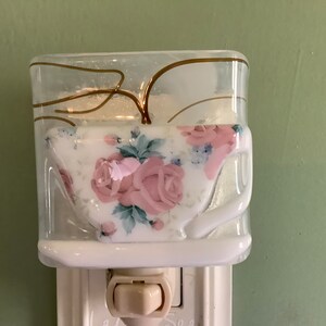 1 Tea Cup Fused Glass Plug in Kitchen Night Light Outlet Sconce - Etsy